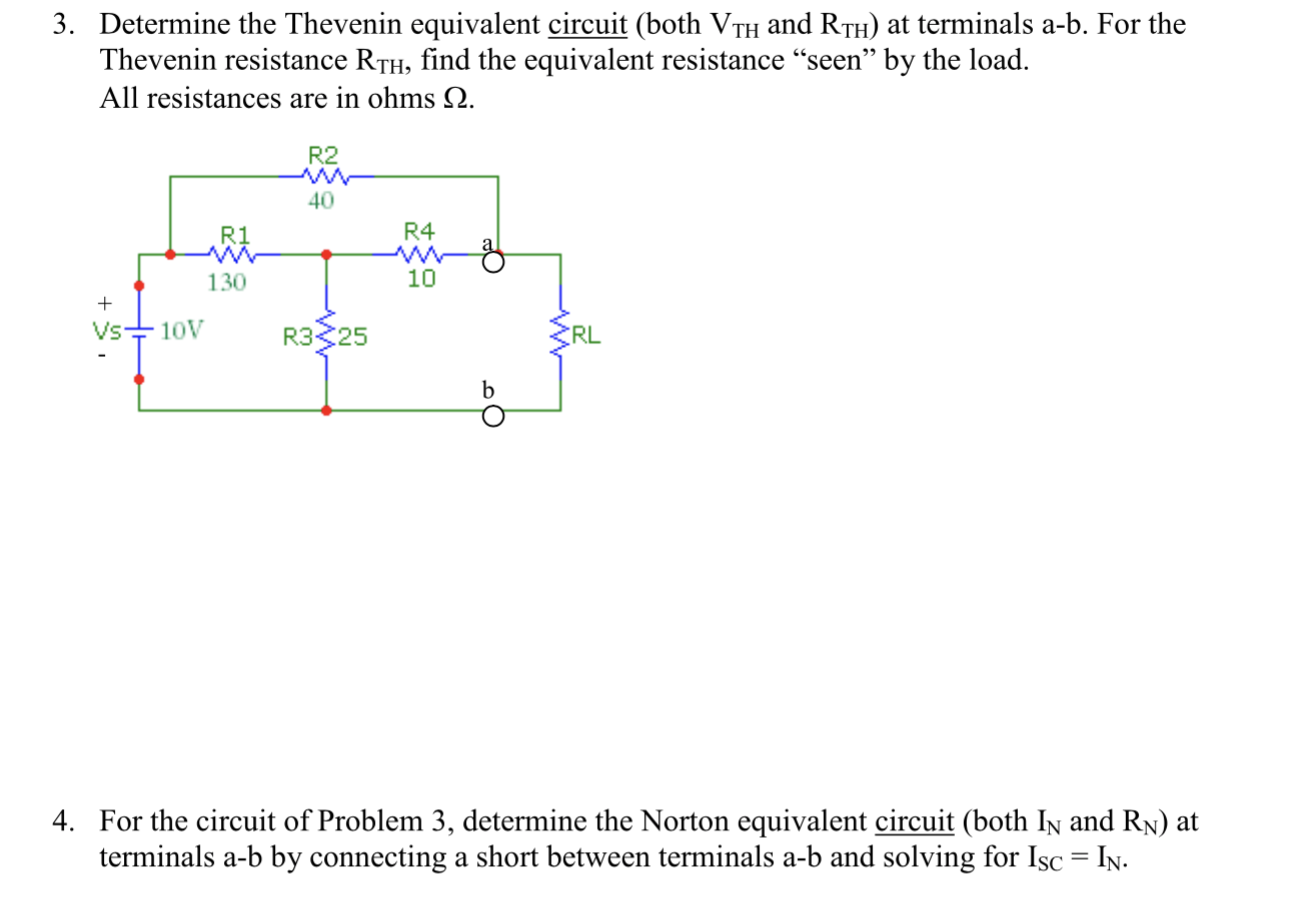 Solved 3. Determine the Thevenin equivalent circuit (both | Chegg.com