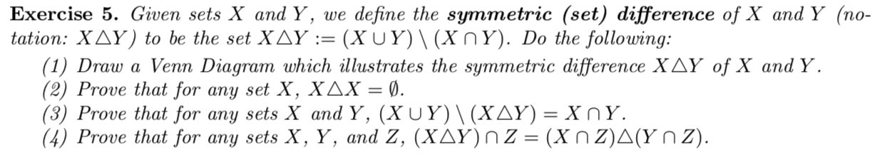 Solved Exercise 5. Given sets X and Y , we define the | Chegg.com