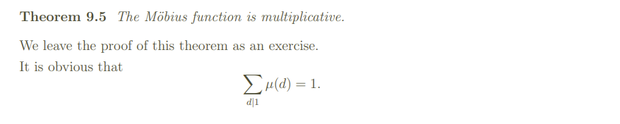 Solved trying to prove the mobius function for question 9.1 | Chegg.com