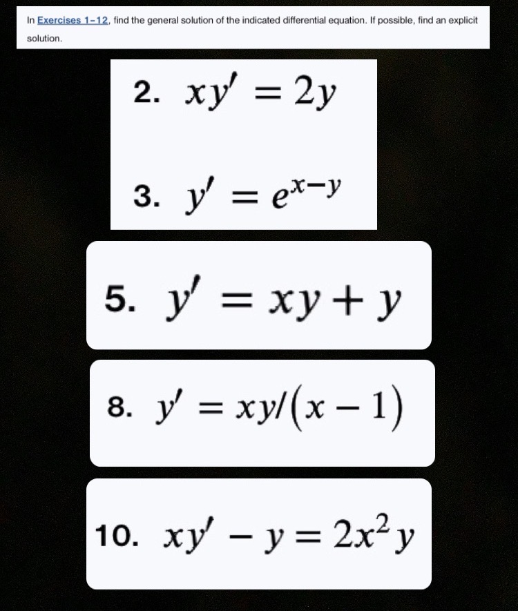 Solved find the general solution of the indicated | Chegg.com Solved find the general solution of the indicated | Chegg.com