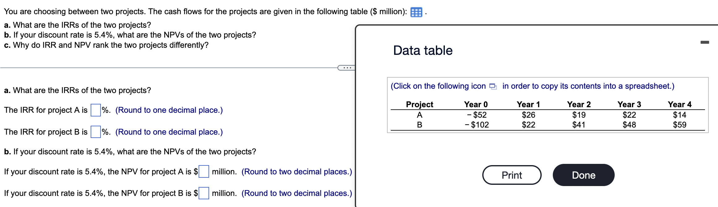 Solved You Are Choosing Between Two Projects The Cash Flows