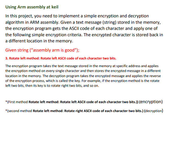 Using Arm assembly at keil In this project, you need | Chegg.com