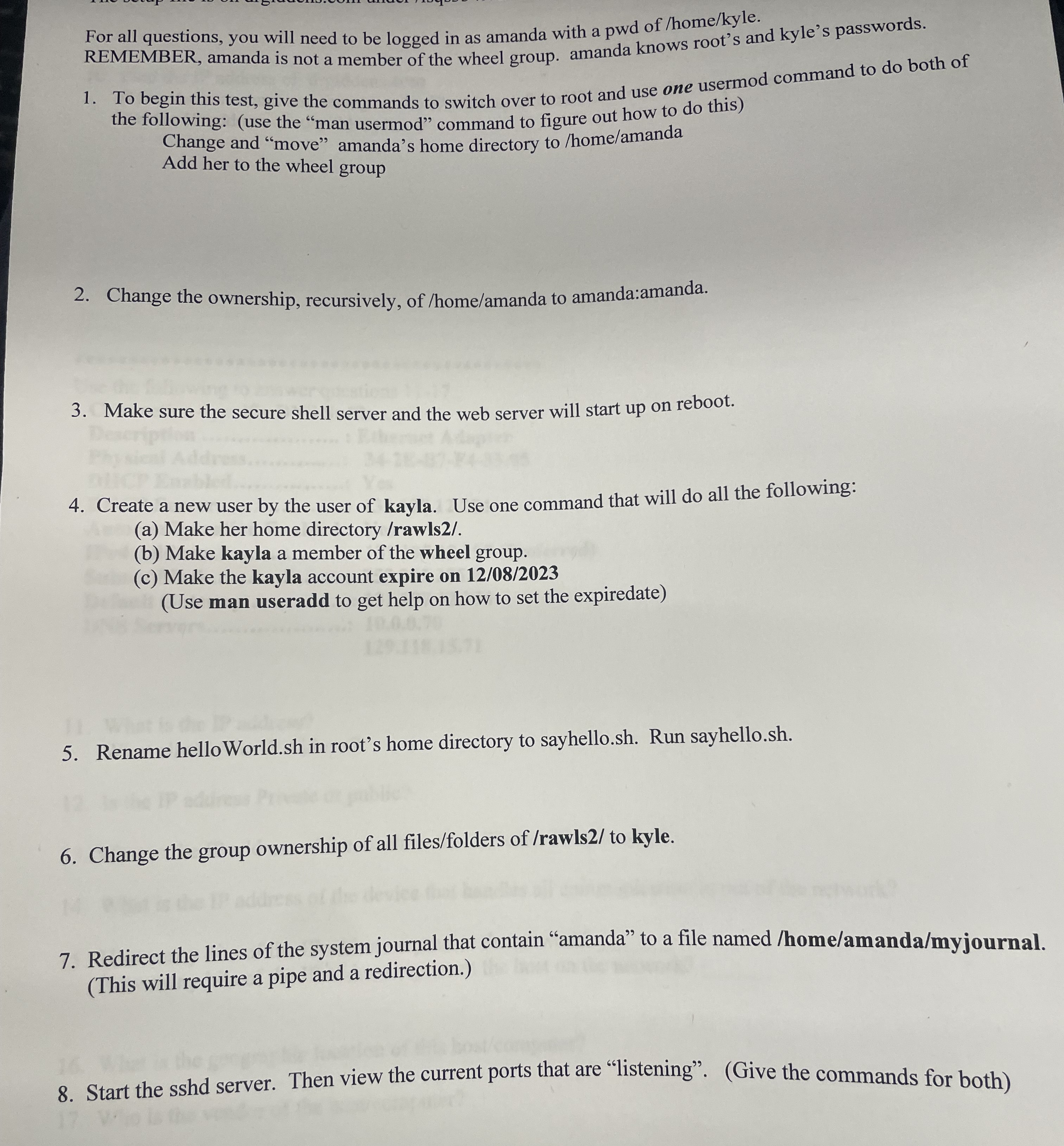 Solved For all questions, you will need to be logged in as | Chegg.com