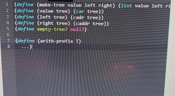 Solved (a) Define a SCHEME function arith-prefix that takes | Chegg.com