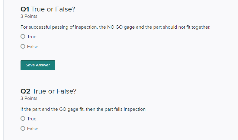 Solved Q1 True or False? 3 Points For successful passing of | Chegg.com