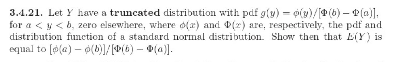 Solved 3.4.21. Let Y have a truncated distribution with pdf | Chegg.com