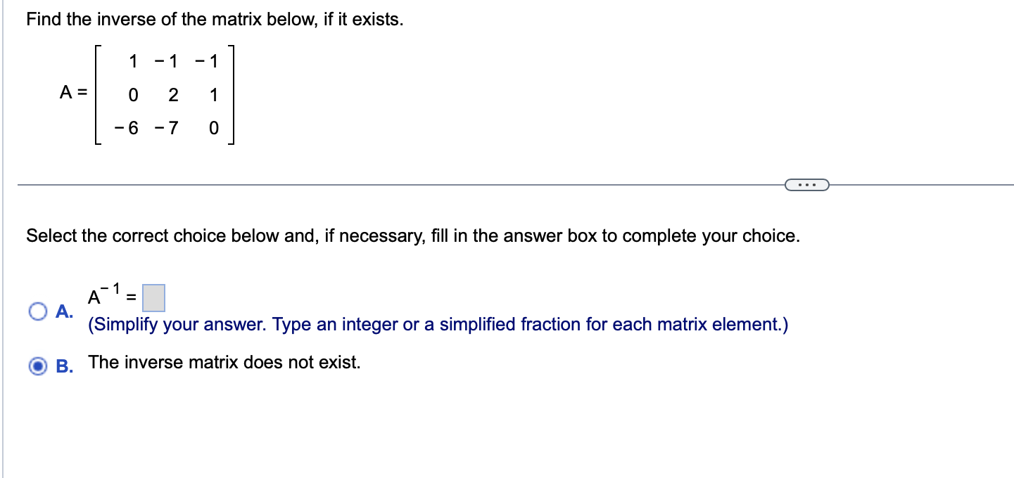 Solved Given M, find M−1 and show that M−1M=I. | Chegg.com