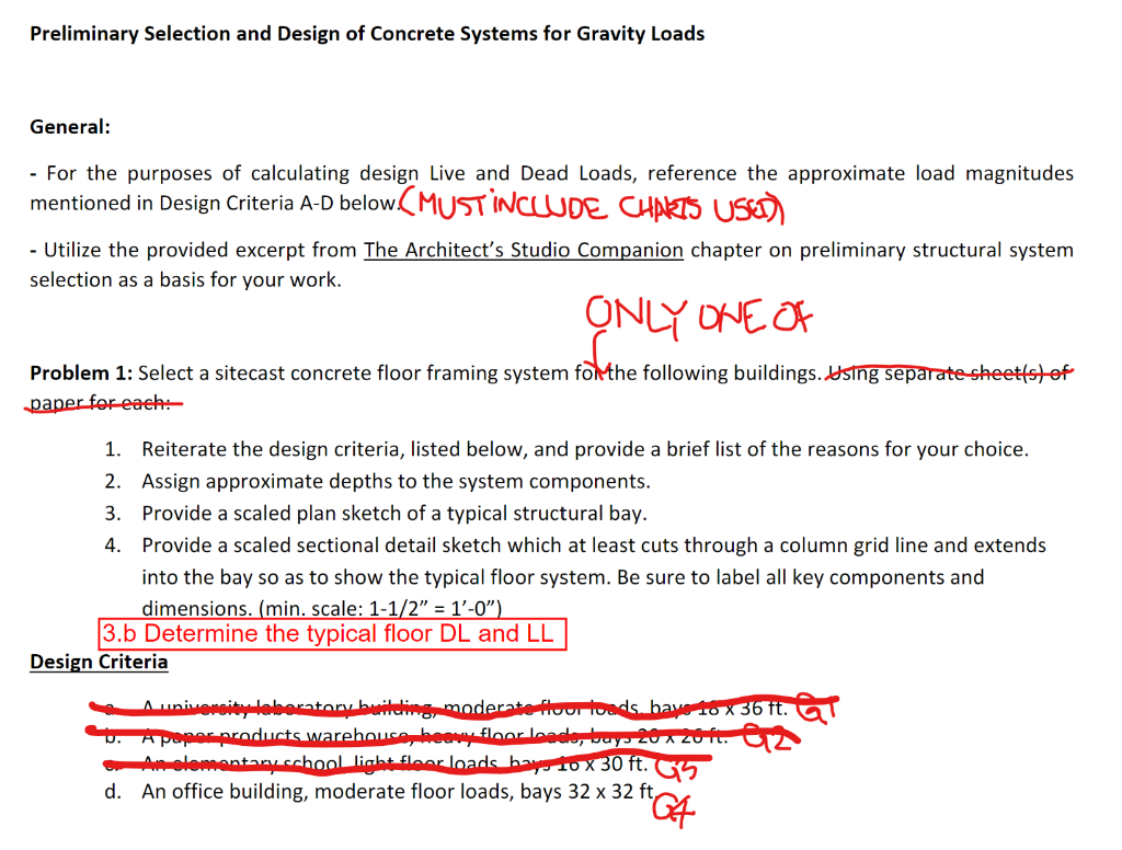 Preliminary Selection and Design of Concrete Systems | Chegg.com