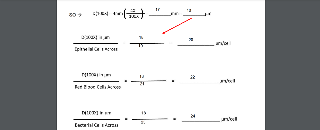 Solved When measured with a ruler, the field of view on 4X | Chegg.com