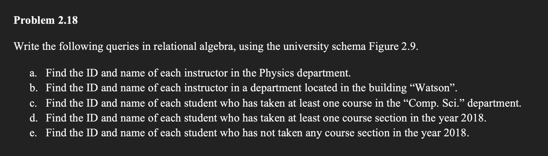 Solved student takes ID name depr_name for_red course id sec | Chegg.com
