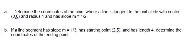Solved Determine the coordinates of the point where a line | Chegg.com