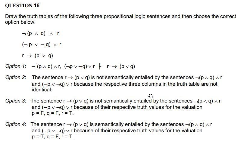Solved QUESTION 16 Draw the truth tables of the following | Chegg.com