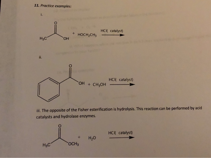 Solved 11. Practice examples: HCI( catalyst) HOCH2CH3 ??? ?? | Chegg.com