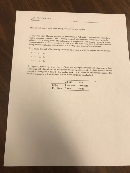 Solved MATH 5845-FALL 2018 Name Show all work clearly and in | Chegg.com