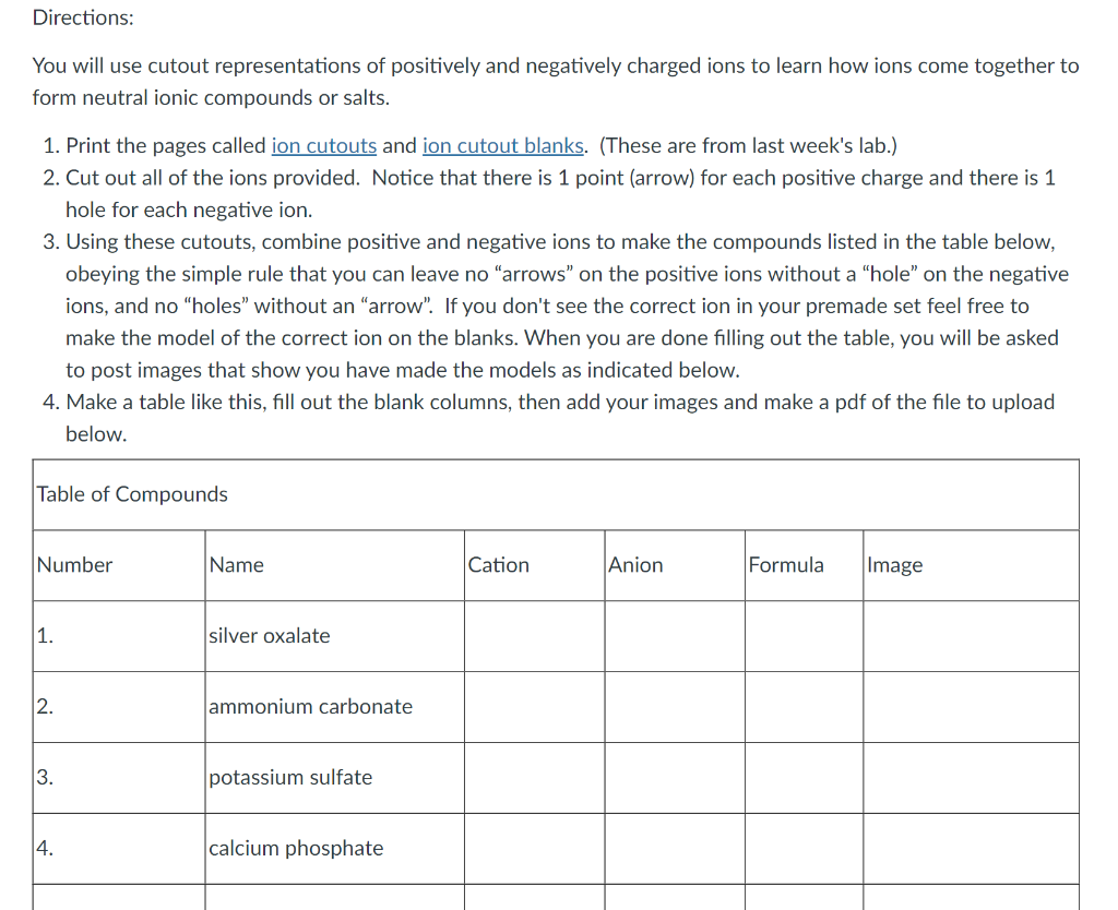 Directions: You will use cutout representations of | Chegg.com