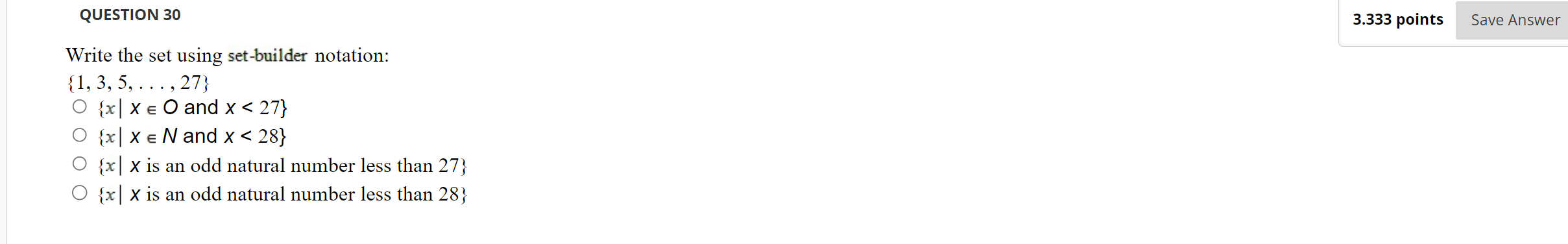 Solved Write the set using set-builder notation: \\[ | Chegg.com