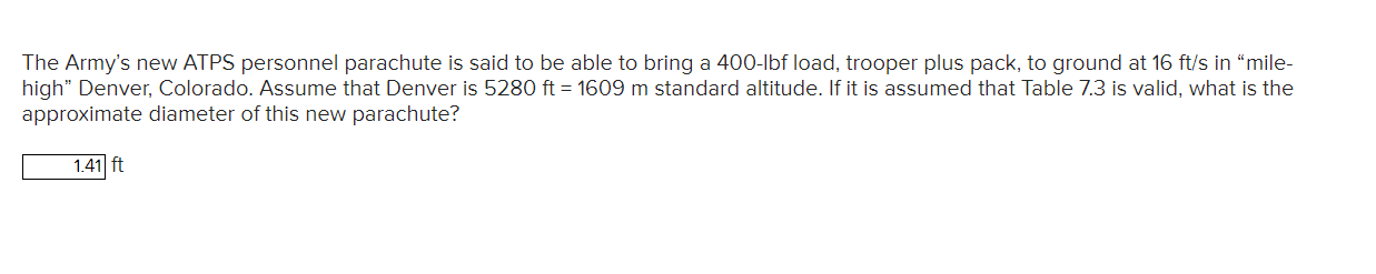 The Army's new ATPS personnel parachute is said to be | Chegg.com