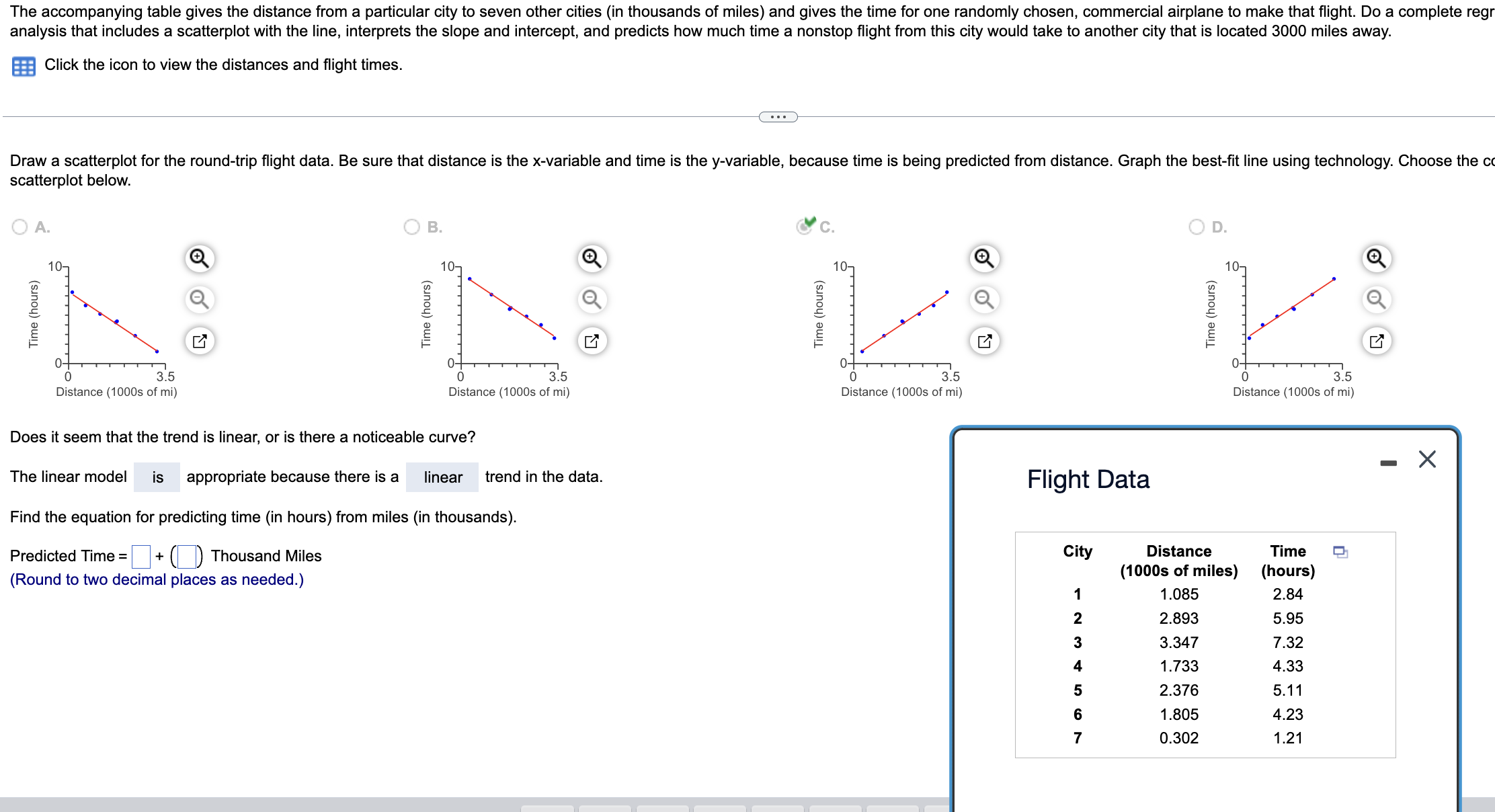 Solved Click the icon to view the distances and flight | Chegg.com