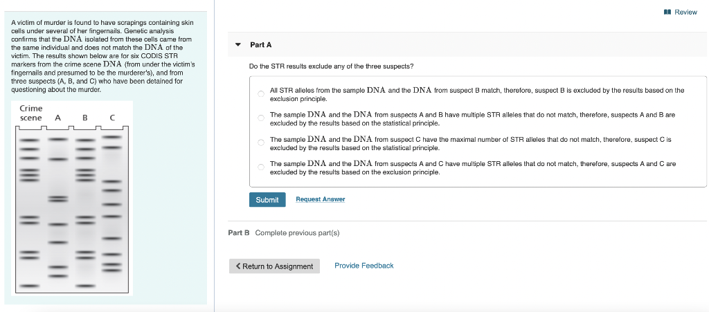 Solved Review Part A A victim murder is found to have | Chegg.com