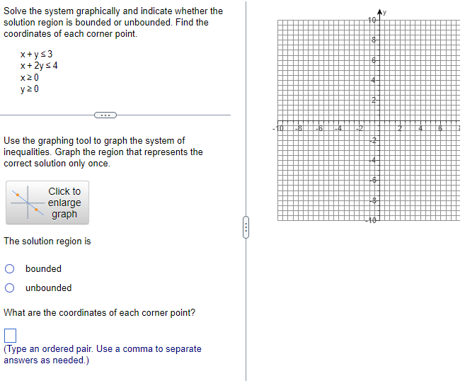 Solved Solve the system graphically and indicate whether the | Chegg.com