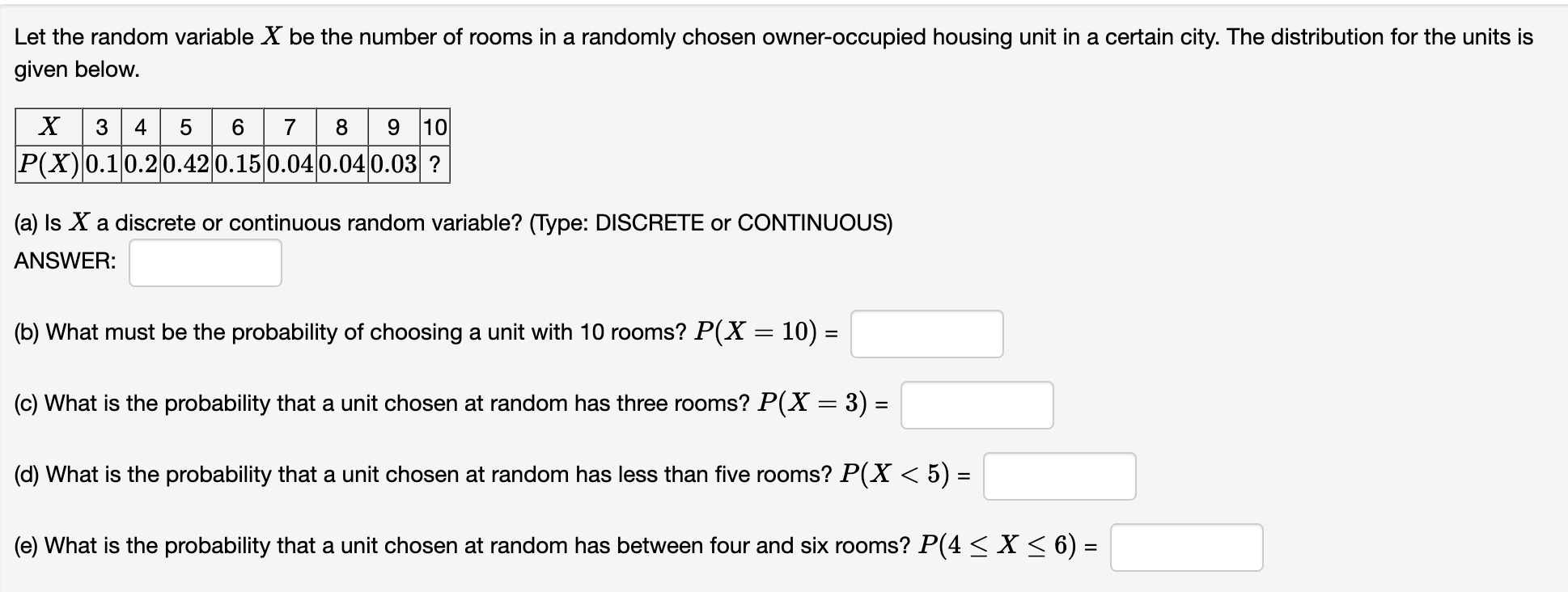 Solved Let the random variable X be the number of rooms in a | Chegg.com