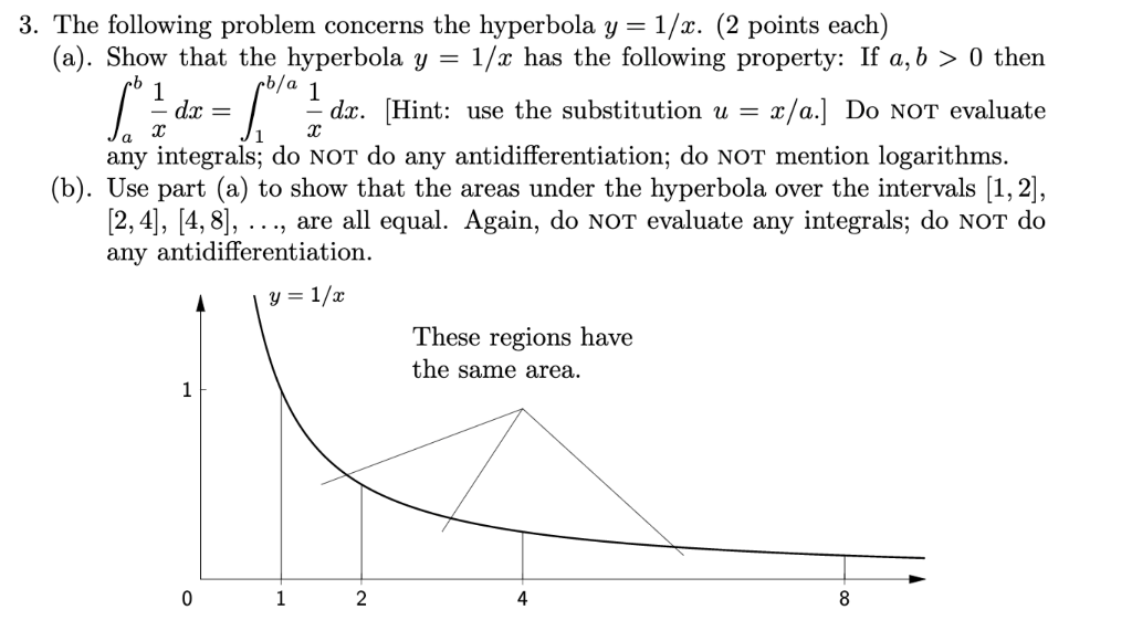 Solved 3. The following problem concerns the hyperbola y = | Chegg.com