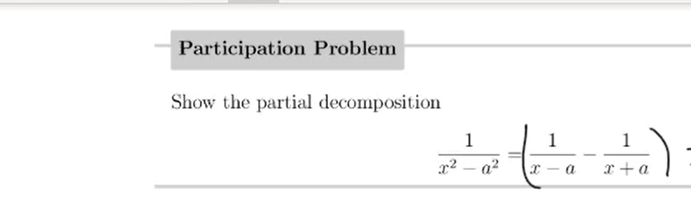 Solved Participation Problem Show the partial decomposition | Chegg.com