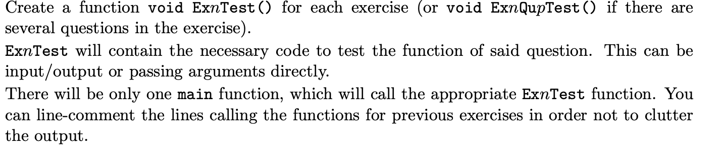 Solved Create A Function Void Exntest For Each Exercise 1930