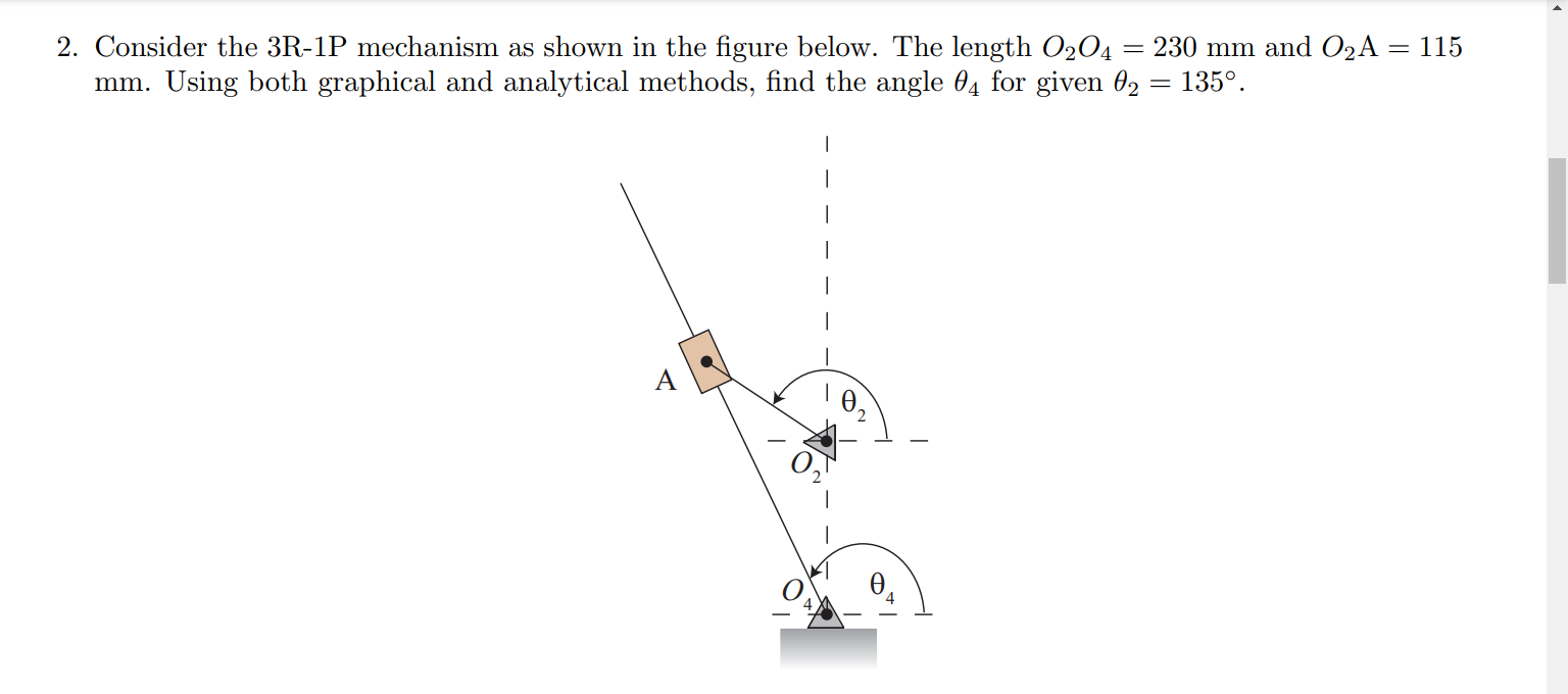 Solved 2. Consider the 3R-1P mechanism as shown in the | Chegg.com
