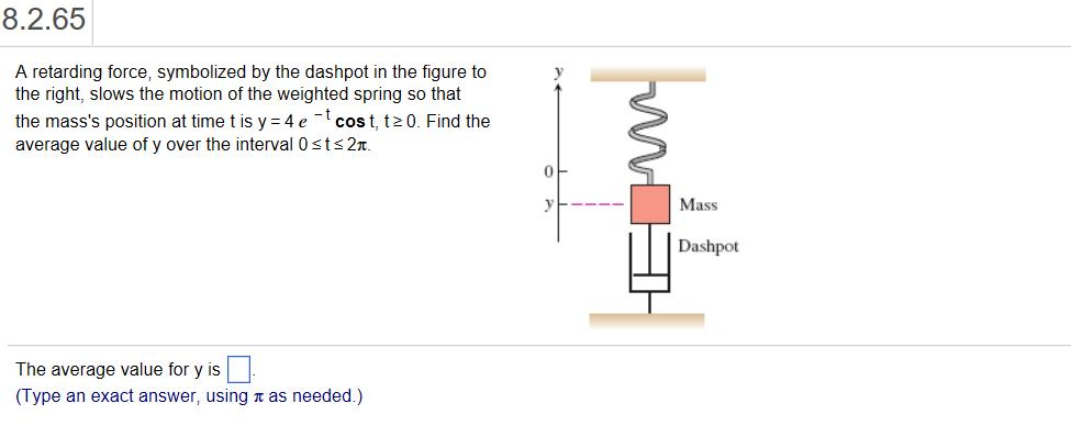Solved 8.2.65 A retarding force, symbolized by the dashpot | Chegg.com