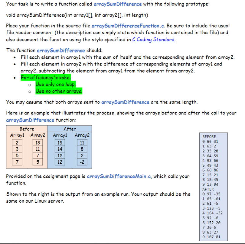 Solved Your task is to write a function called array | Chegg.com