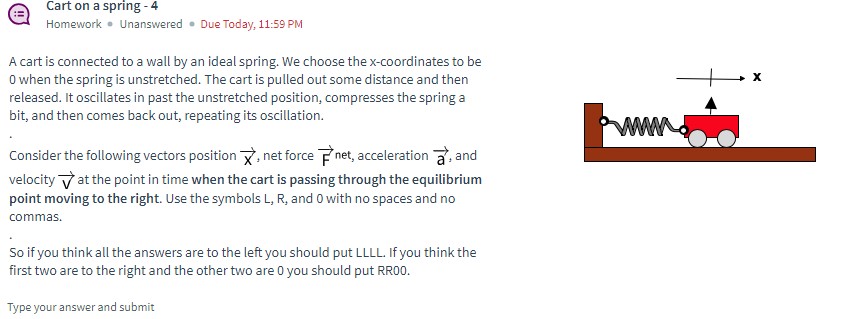 Solved A cart is connected to a wall by an ideal spring. We | Chegg.com