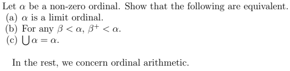 Solved Let α be a non-zero ordinal. Show that the following | Chegg.com