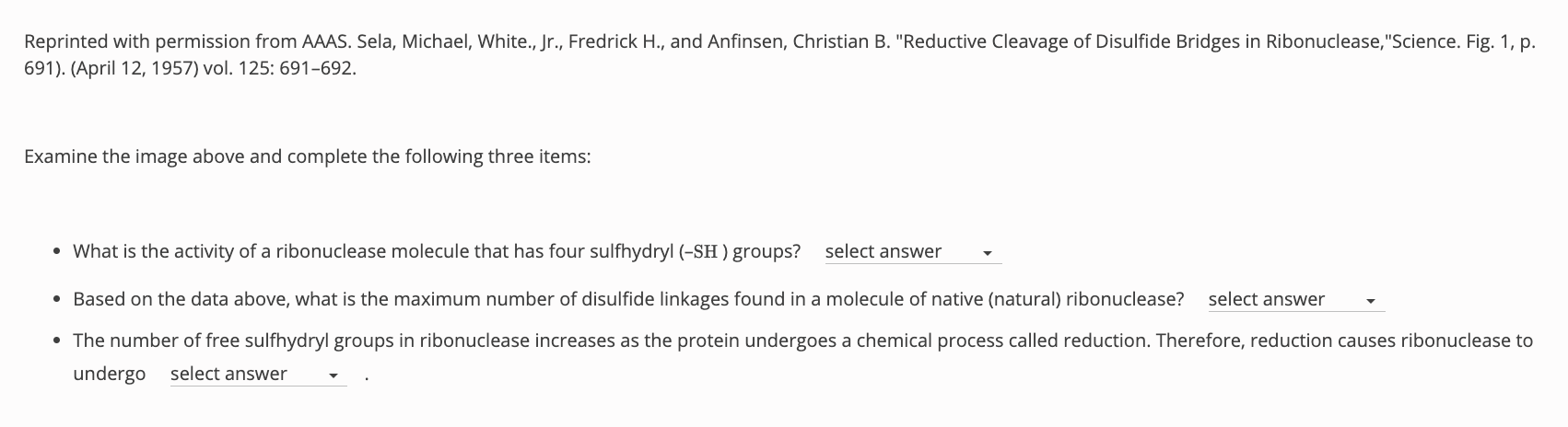 Solved Reprinted with permission from AAAS. Sela, Michael, | Chegg.com