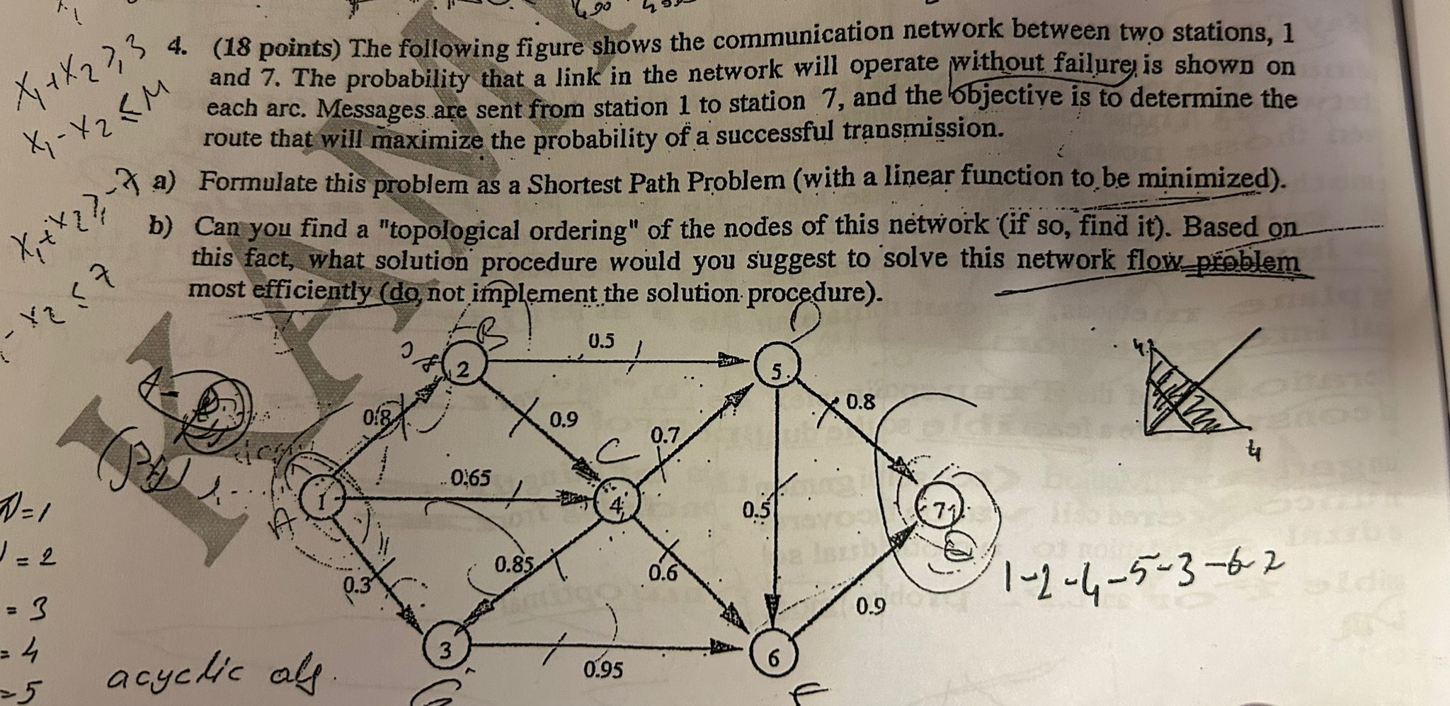 Solved 4. (18 points) The following figure shows the | Chegg.com