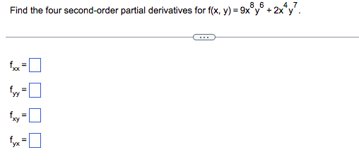 [Solved]: Find the four second-order partial derivatives f