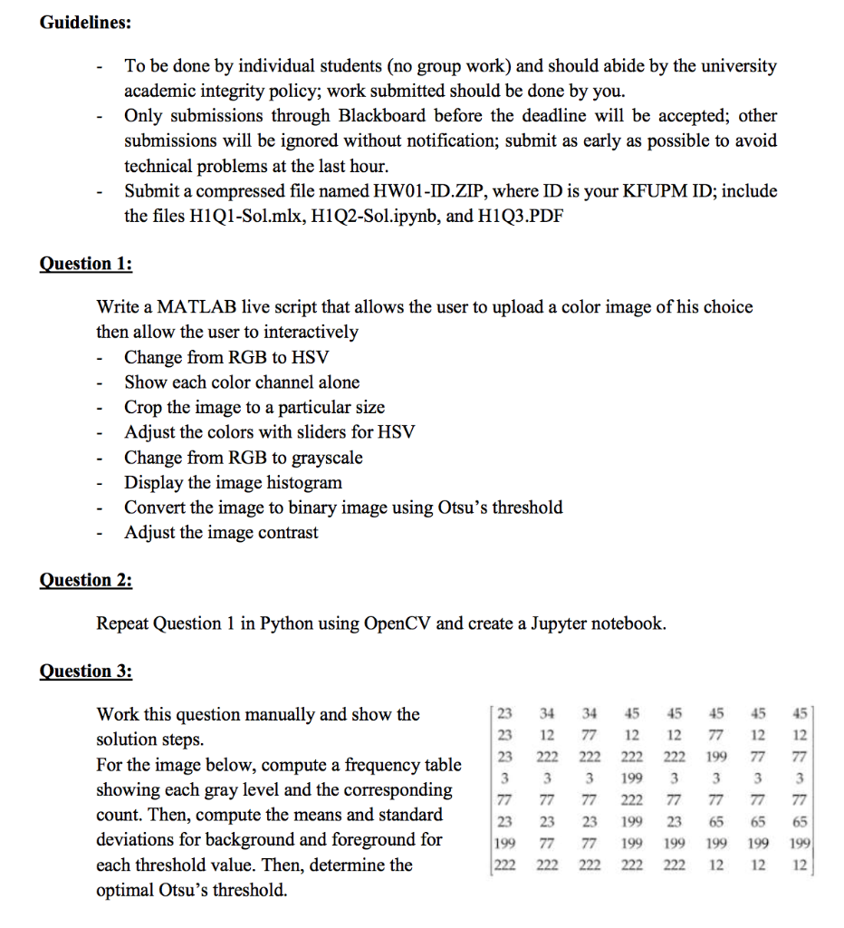 Solved Guidelines: To be done by individual students (no | Chegg.com