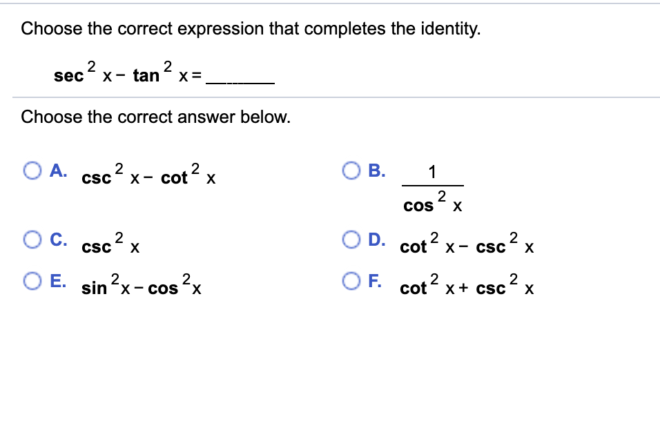 Solved Verify that the equation is an identity. secx- cos x= | Chegg.com
