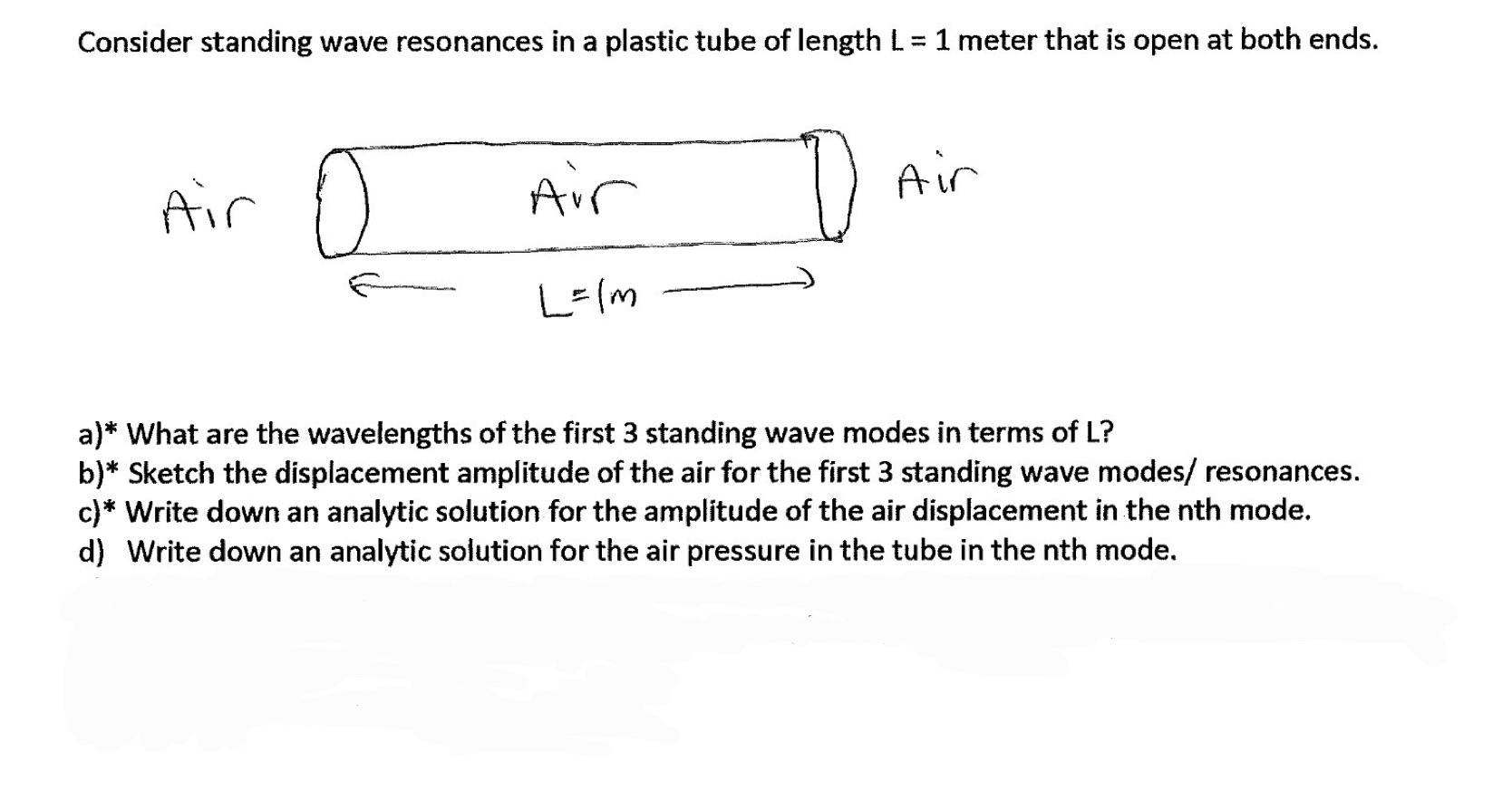 Solved Consider standing wave resonances in a plastic tube | Chegg.com