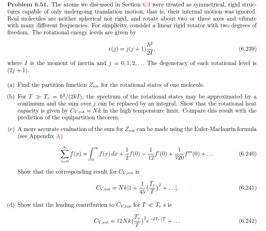 Solved Thermal and Statistical Physics H. ﻿Gould Problem | Chegg.com