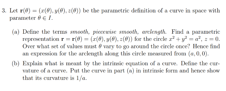 Solved 3. Let \\( \\mathbf{r}(\\theta)=(x(\\theta), | Chegg.com