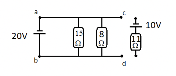Solved Here you can see a circuit with a 20V voltage source | Chegg.com