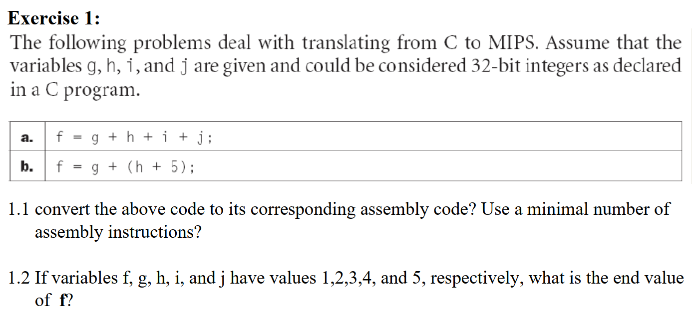 Solved Exercise 1: The following problems deal with | Chegg.com