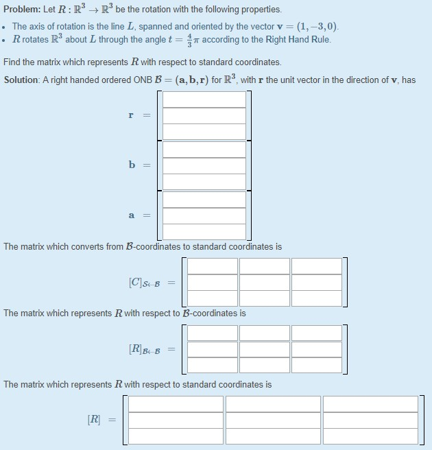Solved Problem: Let R:R3R3 be the rotation with the | Chegg.com