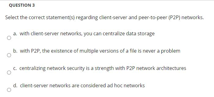 Solved QUESTION 3 Select the correct statement(s) regarding | Chegg.com