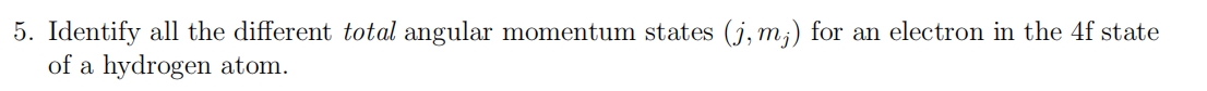Solved Identify all the different total angular momentum | Chegg.com