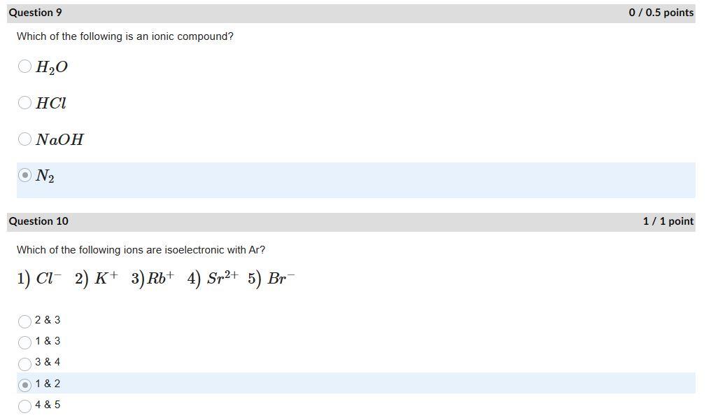 Solved Which of the following is an ionic compound? | Chegg.com
