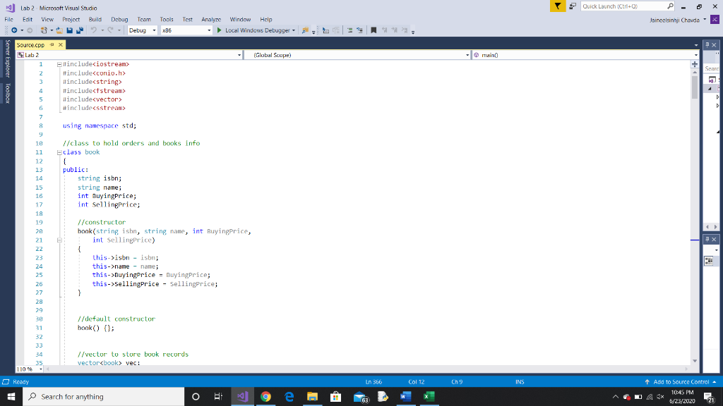 Solved Here is my C++ code which i used in Lab2, the exact | Chegg.com