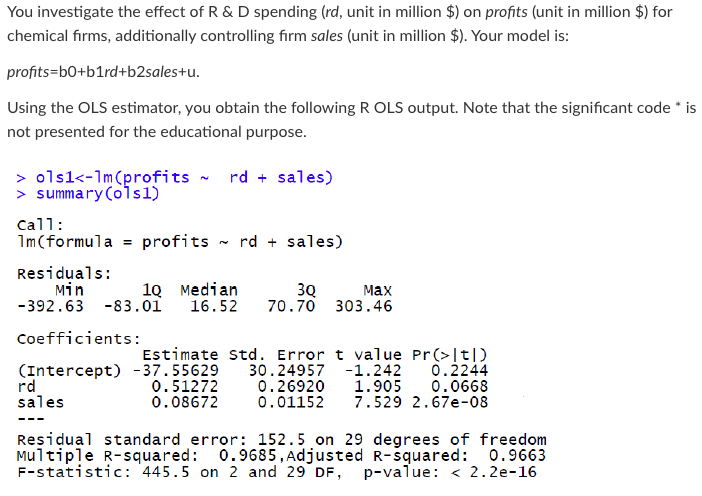 Solved 1. Decide whether or not reject the null hypothesis, | Chegg.com