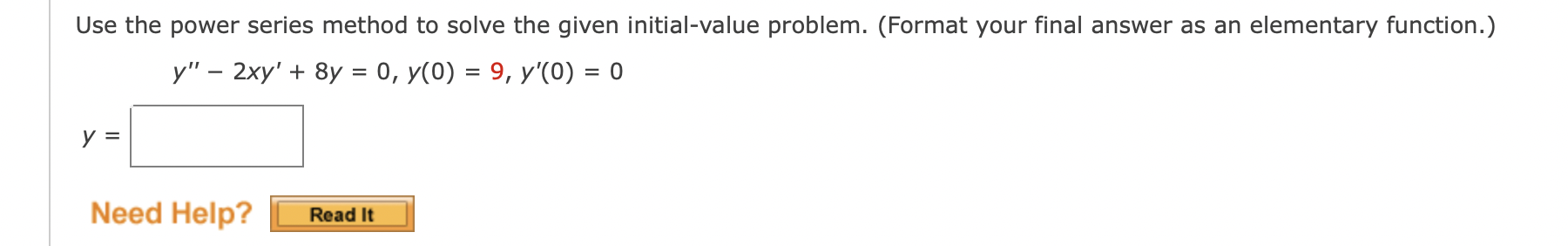 Solved Use the power series method to solve the given | Chegg.com